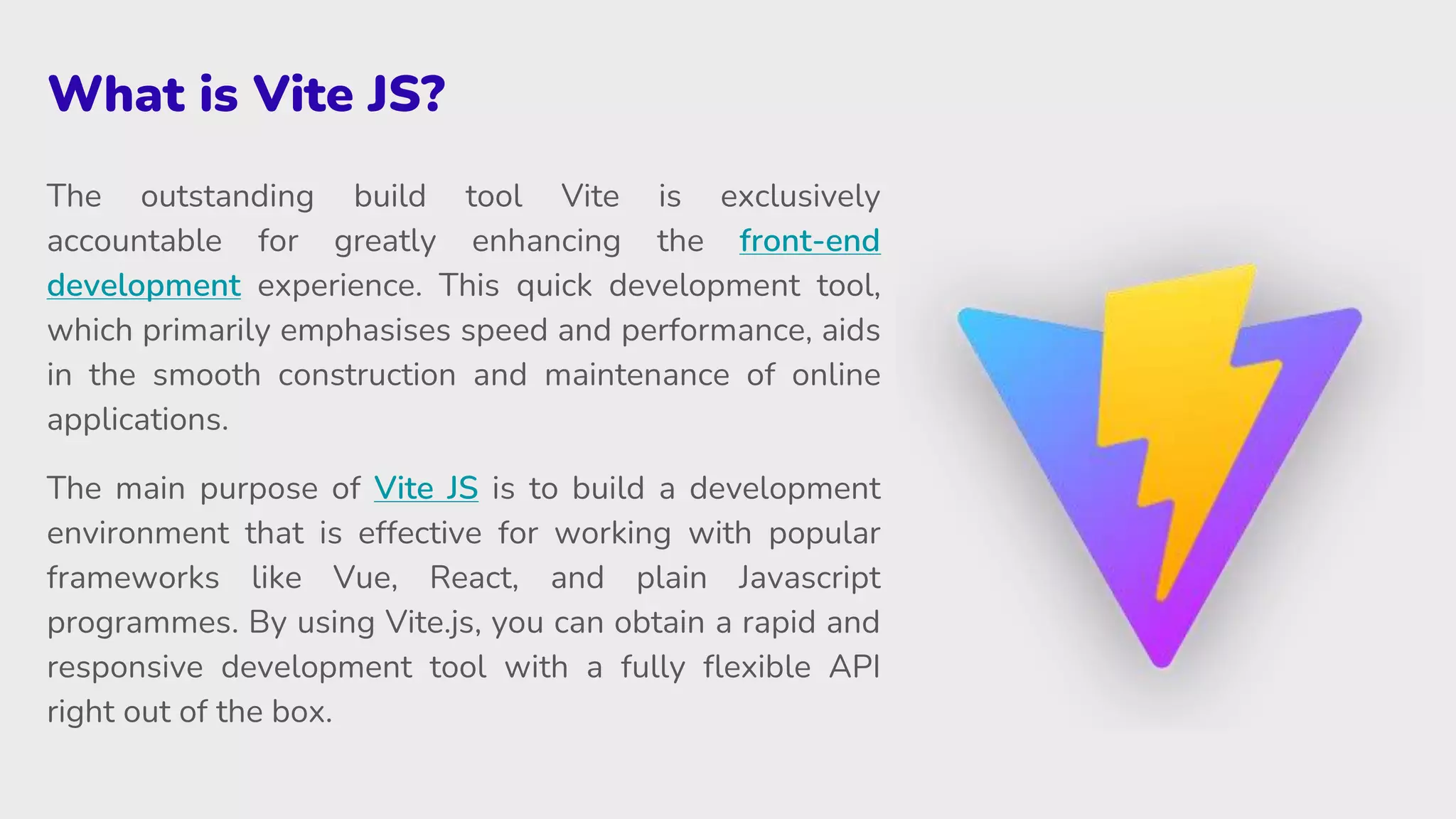 Guide to Vite JS – Modern Fron-End Development Tool | PPTX