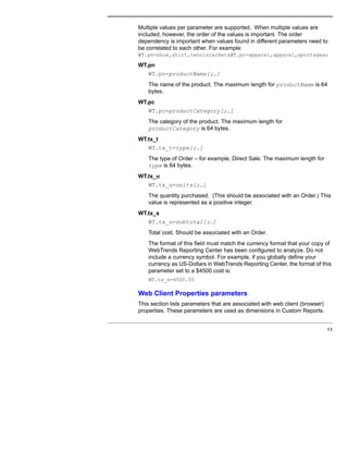 Guide to web trends query parameters | PDF | Web Development | Internet