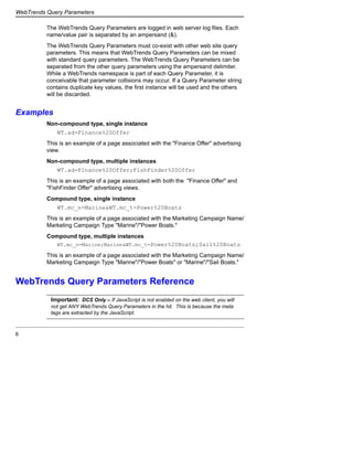 Guide to web trends query parameters | PDF | Web Development | Internet