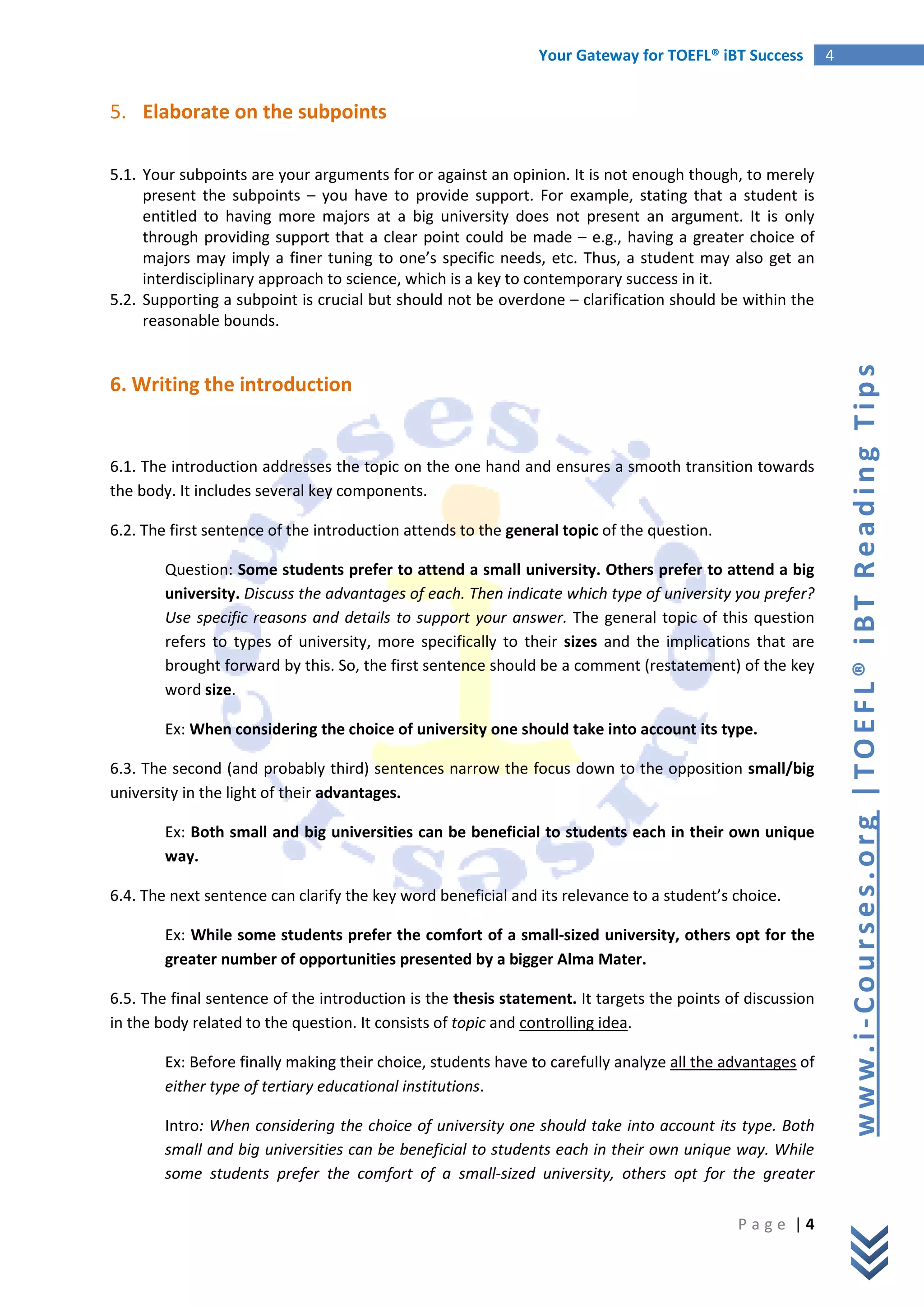 Guide To Writing A Toefl Essay Independent Task | PDF | College ...