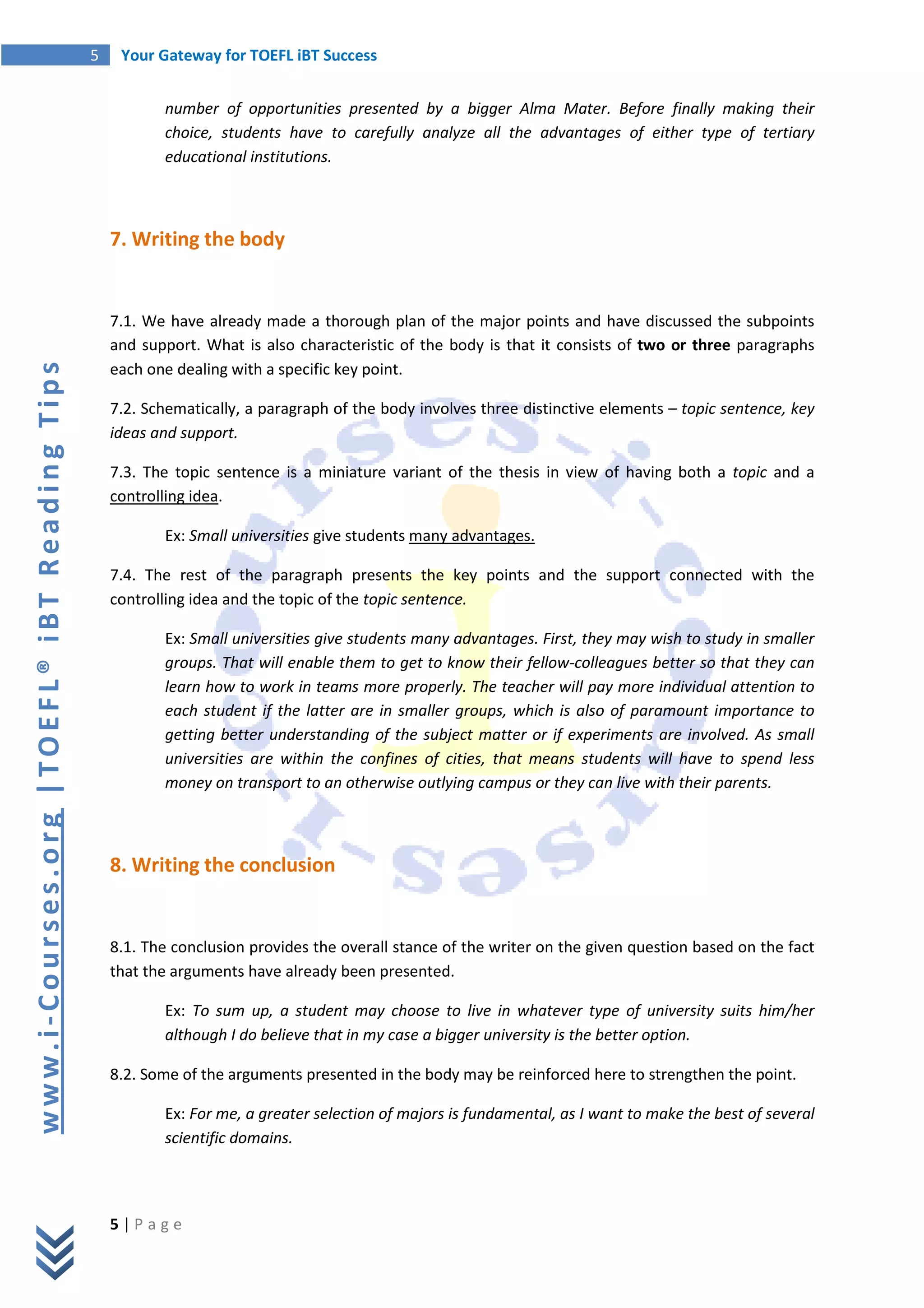 Guide To Writing A Toefl Essay Independent Task | PDF | College ...