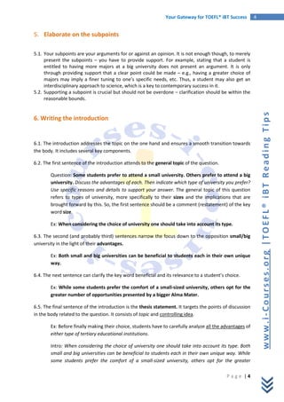 Guide To Writing A Toefl Essay Independent Task | PDF | College ...