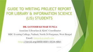 Guide to Writing Project Report for Library & Information Science (LIS ...