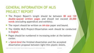 Guide to Writing Project Report for Library & Information Science (LIS ...
