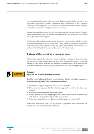 Learning Guide: Unit 2 - Schools as centres of care. | PDF