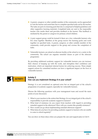 Learning Guide: Unit 6 - School-based aftercare. | PDF