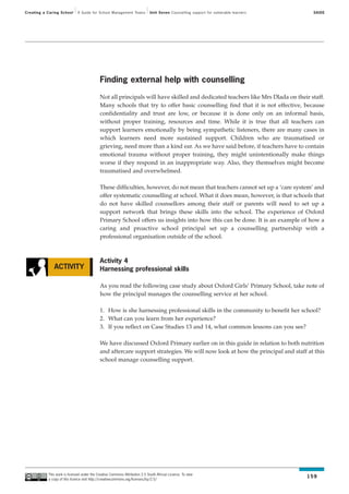 Learning Guide: Unit 7 - Counselling support for vulnerable learners. | PDF