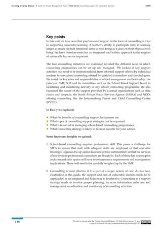 Learning Guide: Unit 7 - Counselling support for vulnerable learners. | PDF