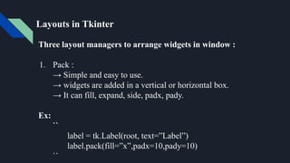 A Complete seminar on GUI Development in python | PDF