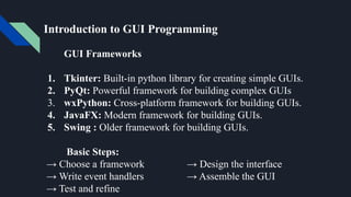 A Complete seminar on GUI Development in python | PDF