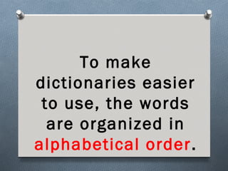 Dictionary Presentation | PPT