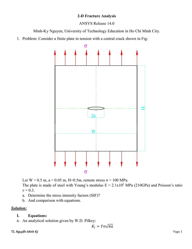 Guiding 2D fracture analysis in Ansys 14 | PDF | Physics | Science