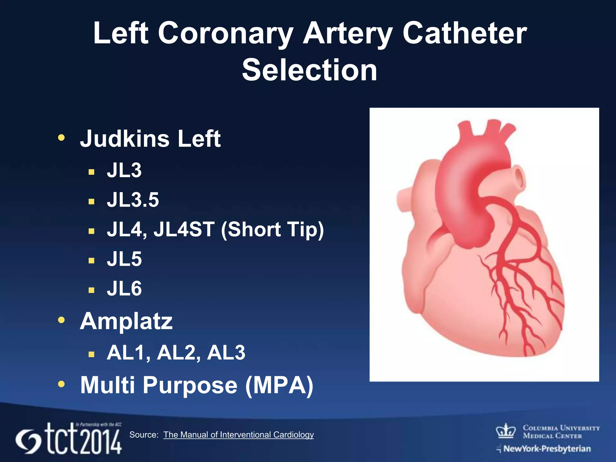 interventional cardiology, Guiding catheters, wires, and balloons equipment and results | PPTX