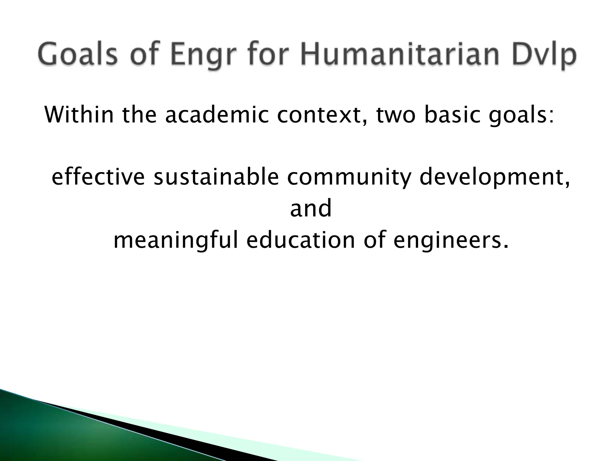 Guiding Principles for Sustainable Humanitarian Engineering Projects | PPTX