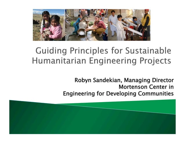 Guiding Principles for Sustainable Humanitarian Engineering Projects | PPT