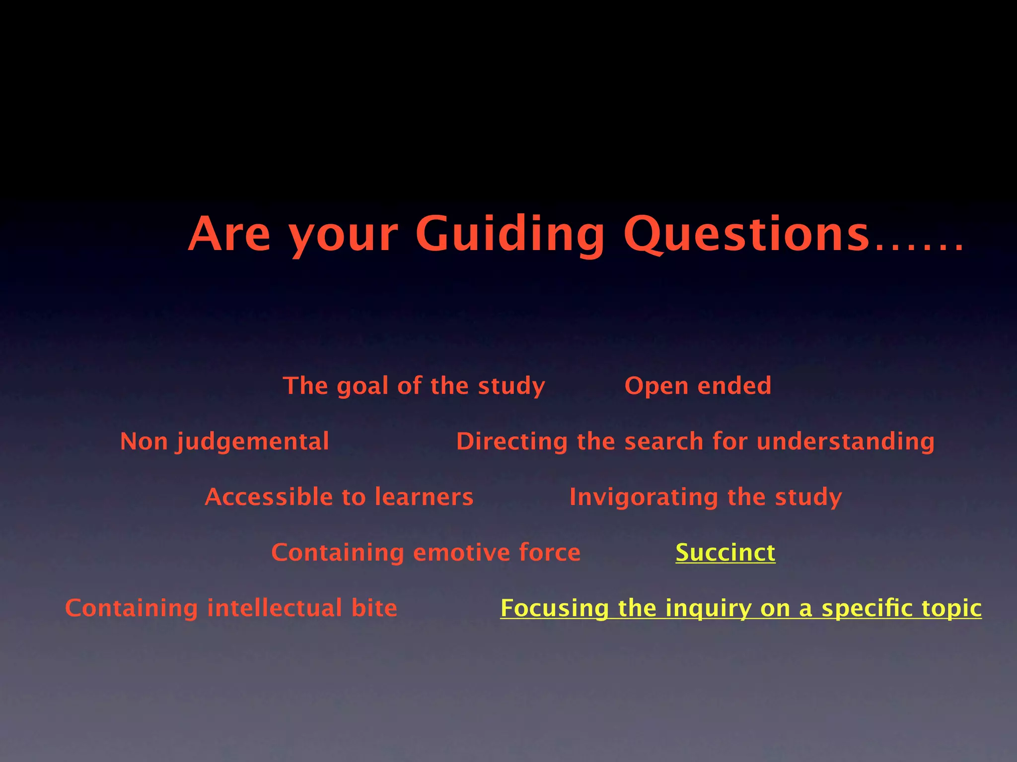 Guiding questions | KEY