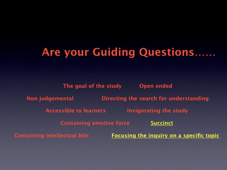 Guiding questions