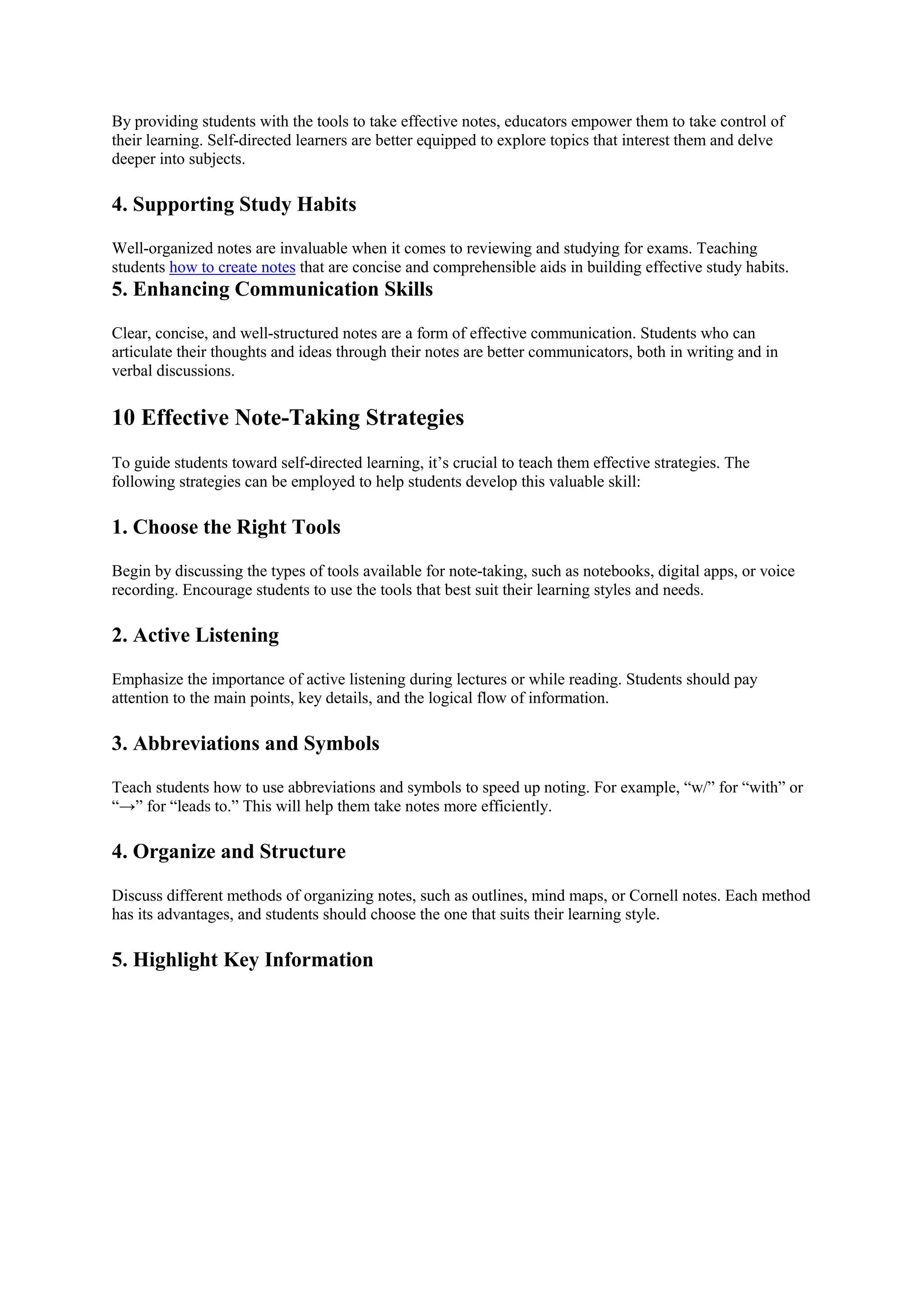 10 Effective Note-Taking Strategies For Students | Future Education ...