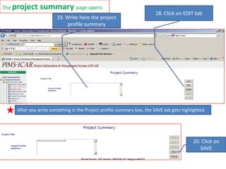 Guidlines for filling project information in pims | PDF