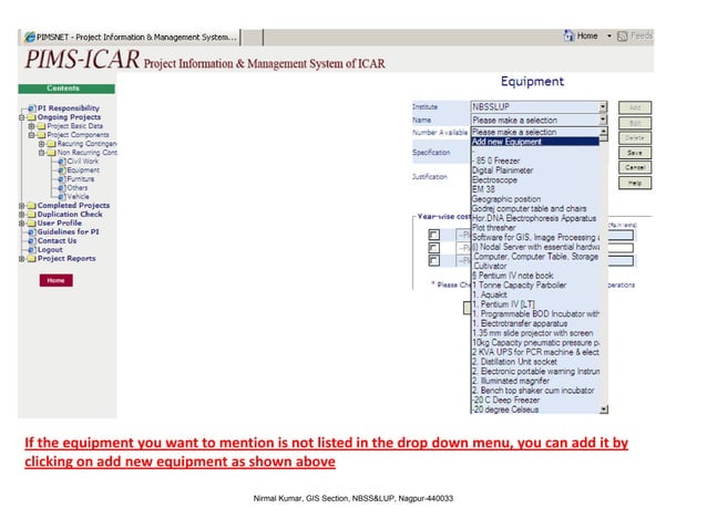 Guidlines for filling project information in pims | PPT