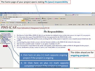 Guidlines for filling project information in pims | PDF