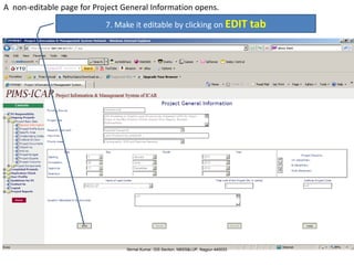 Guidlines for filling project information in pims | PDF