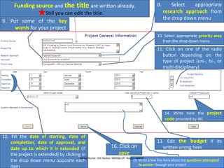 Guidlines for filling project information in pims | PDF