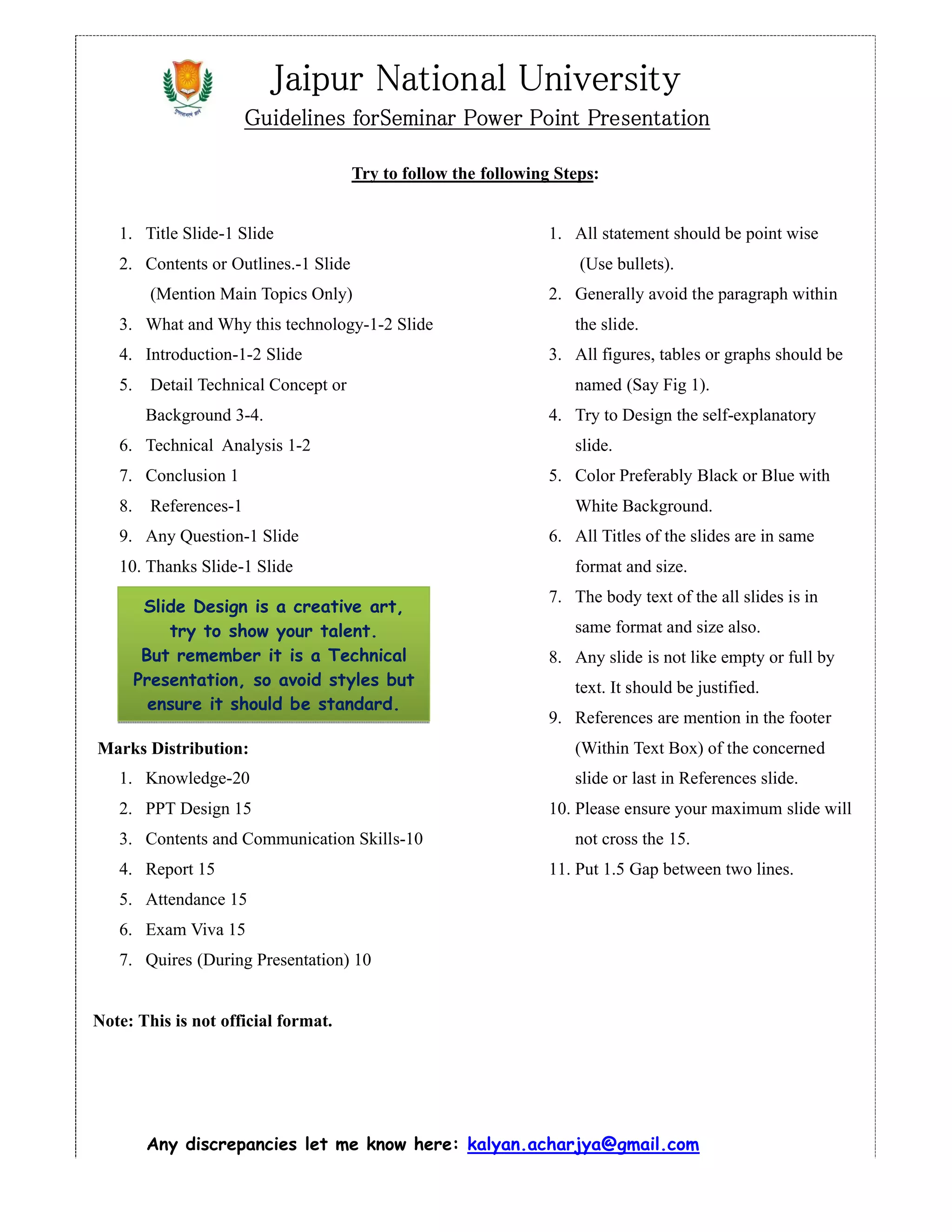 Guidlines for ppt Design | PDF