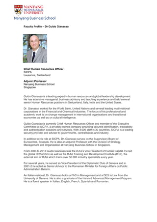 Faculty Profile - Dr. Guido gianasso | PDF
