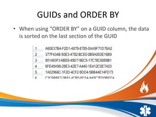SQL Server GUIDS (Globally Unique Identifiers) | PPT