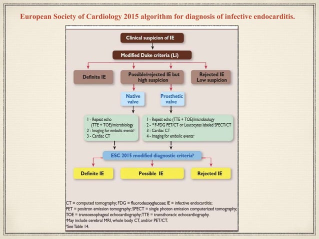 Guidelines of diagnosis, prevension and treatment of Infective endocarditis | PPTX