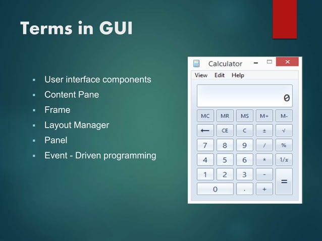 Gui in java | PPTX | Computing | Technology & Computing