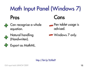 Gui Input Tools for Math [UKMC09] | PDF