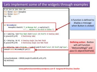 GUI In Python.pdf By : Sangeeta M Chauhan , Gwalior | PPT