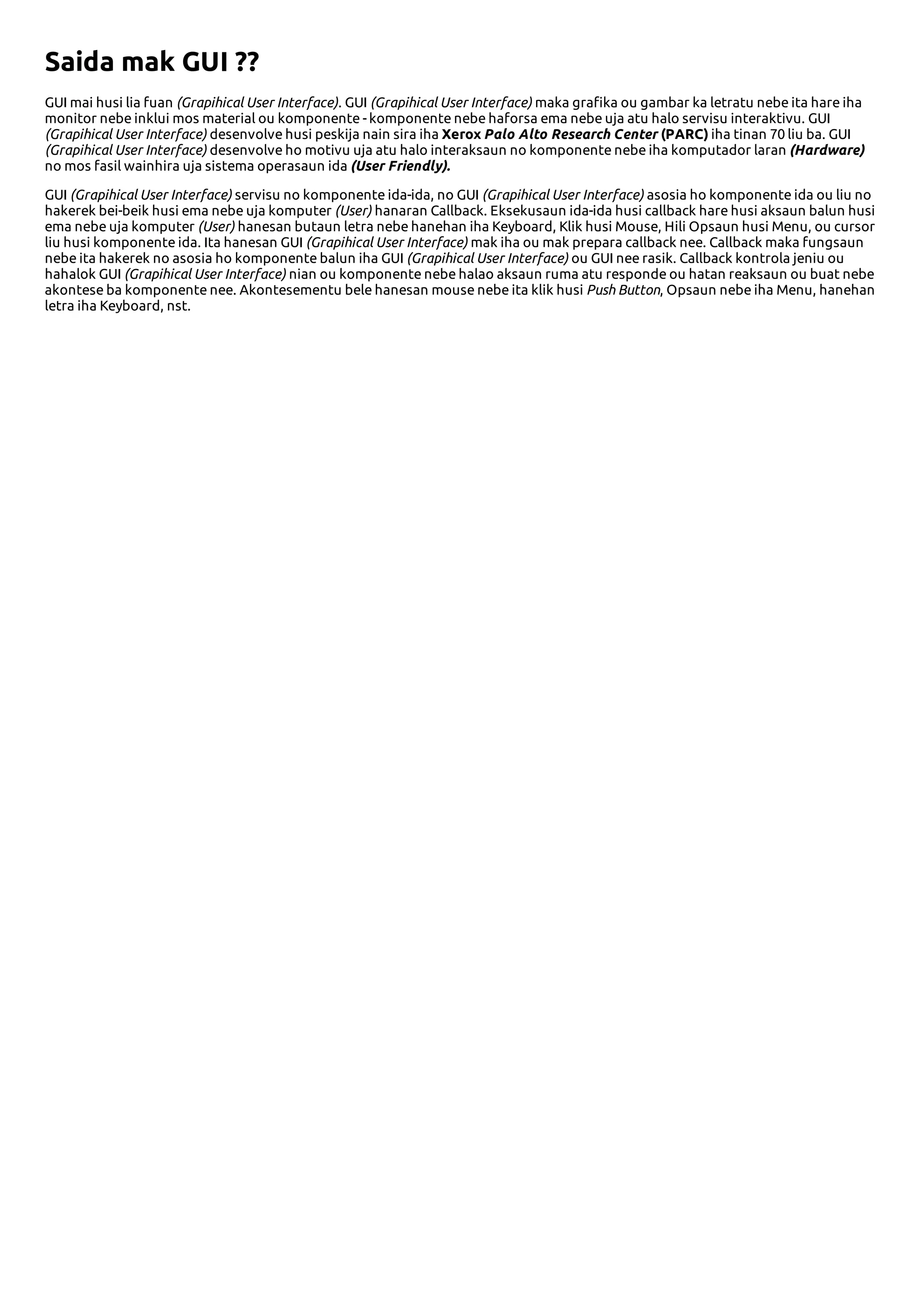 Gui in tetum | PDF