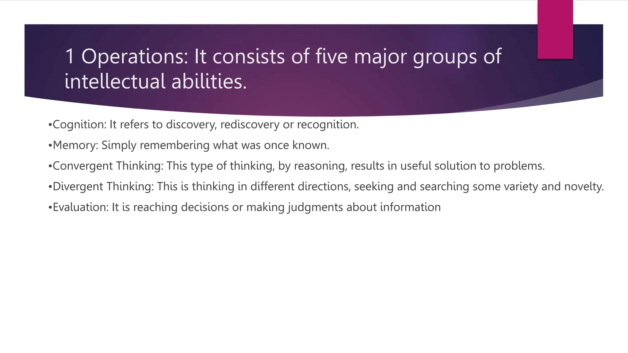 Guildford’s Structure of Intelligence (SI Model) .pptx | Science