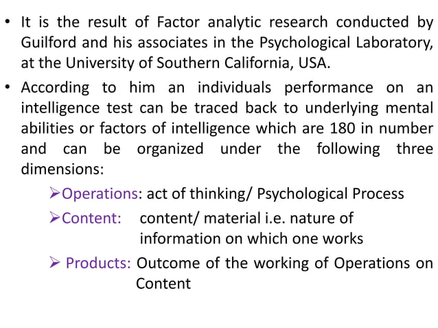 Guilford's structure of intellect model | PPTX