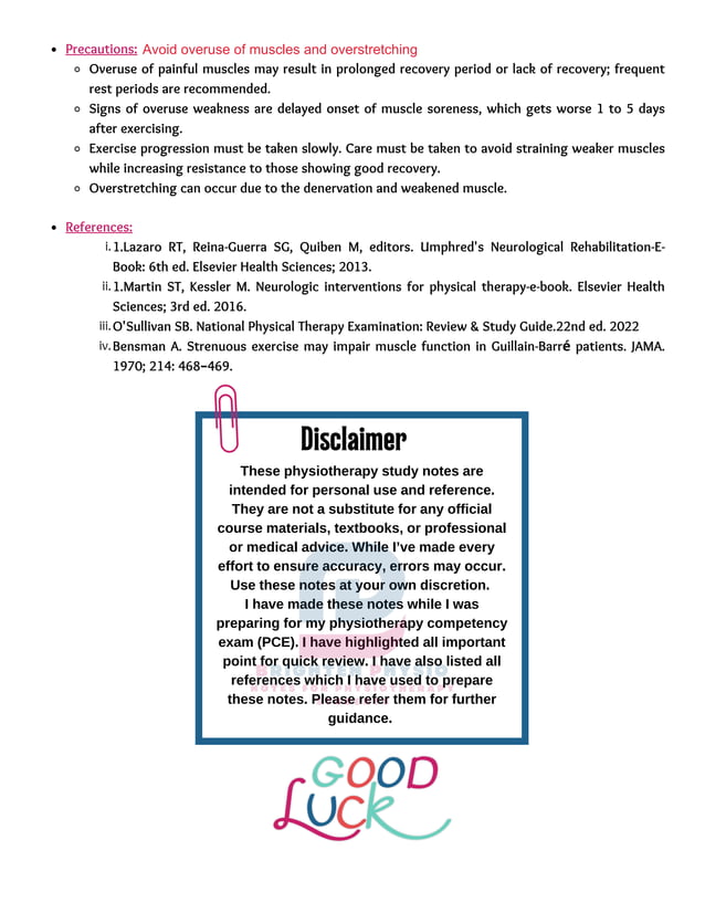 Guillain-Barré Syndrome Physiotherapy Assessment and Management | PDF | Brain and Nervous System ...