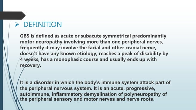 Guillain barré syndrome (GBS) | PPT