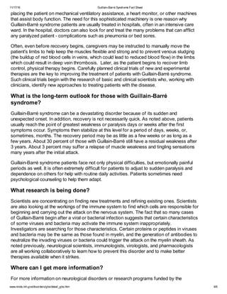 Guillain barré syndrome fact sheet | PDF | Brain and Nervous System Disorders | Diseases and ...