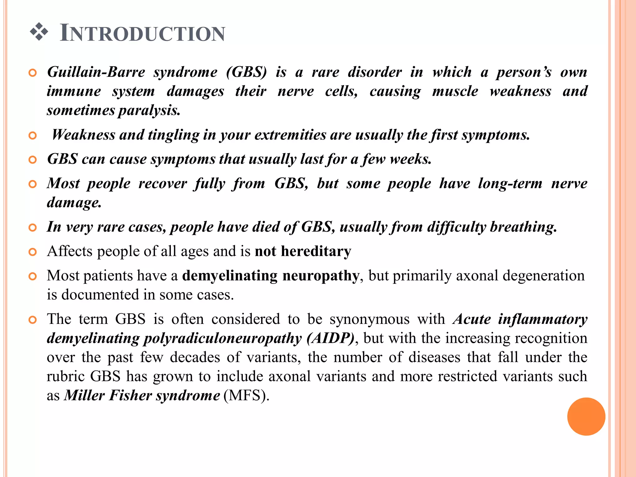Guillain Barre Syndrome (GBS) | PDF