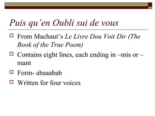 Guillaume de Machaut | PPT