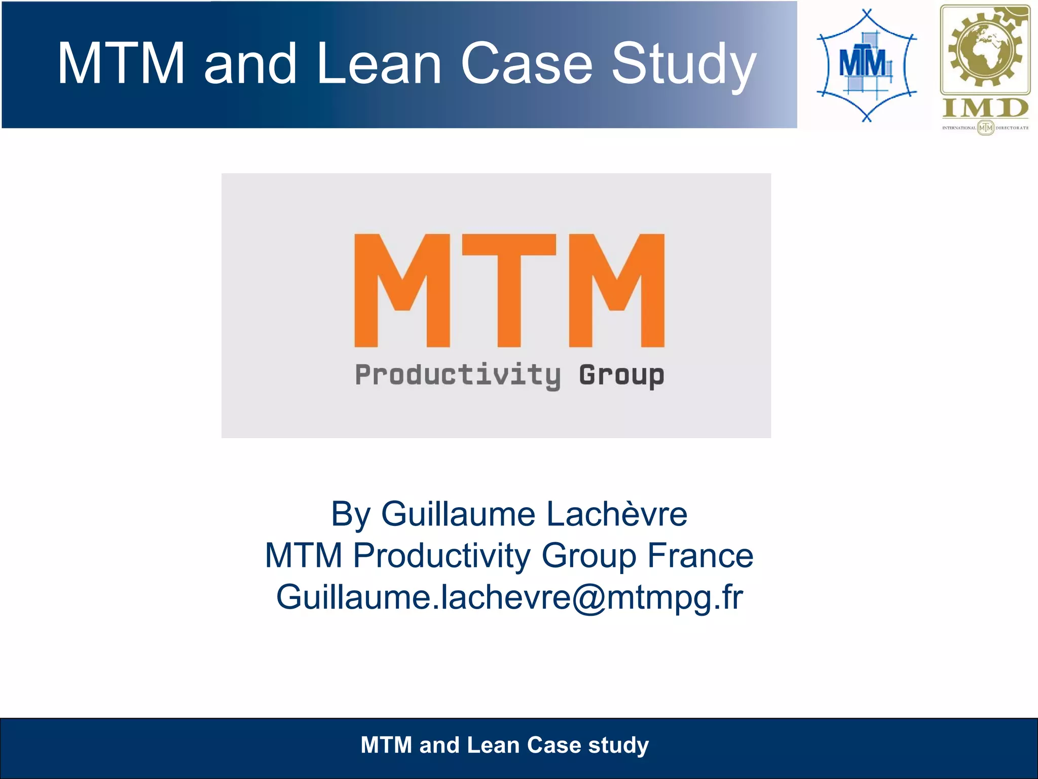 MTM & Lean Application Case Studies | PDF
