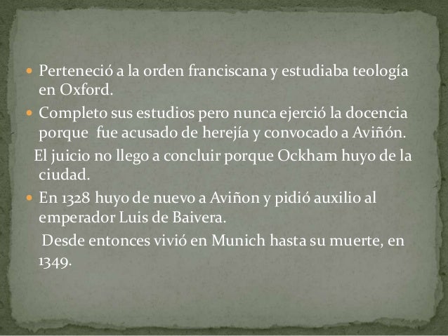 Pensamiento filosofico de guillermo de ockham - rilopals