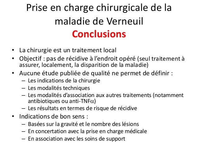 Prise en charge chirurgicale de la maladie de Verneuil