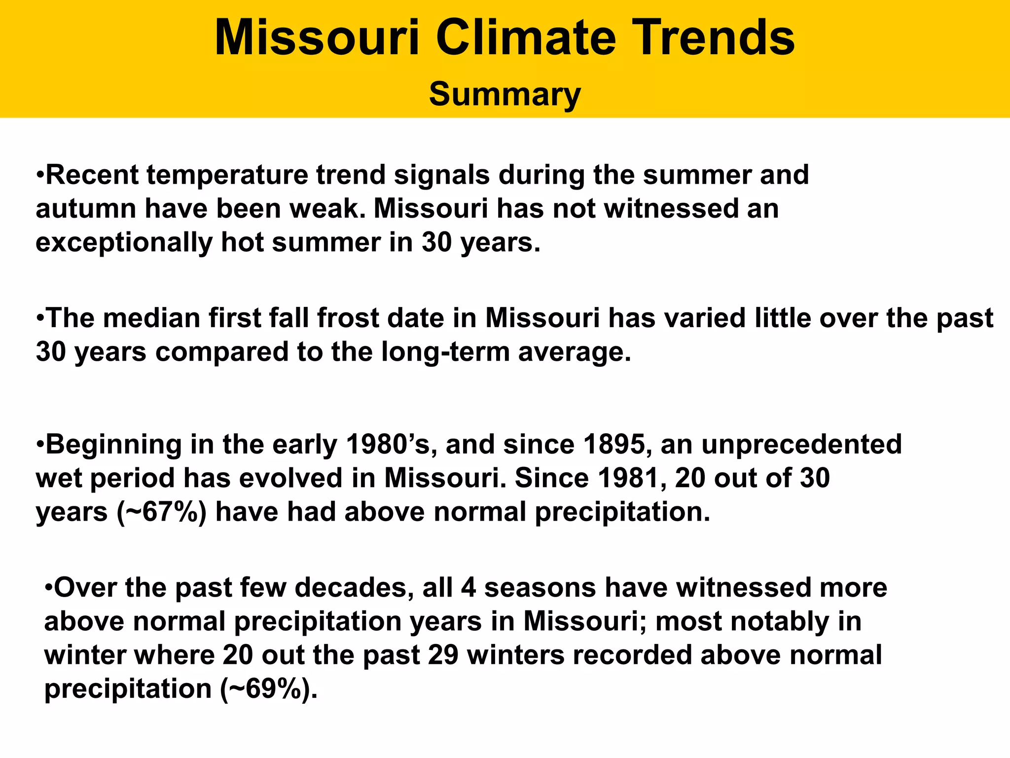 Historical & Recent Climate Trends in Missouri | PPT