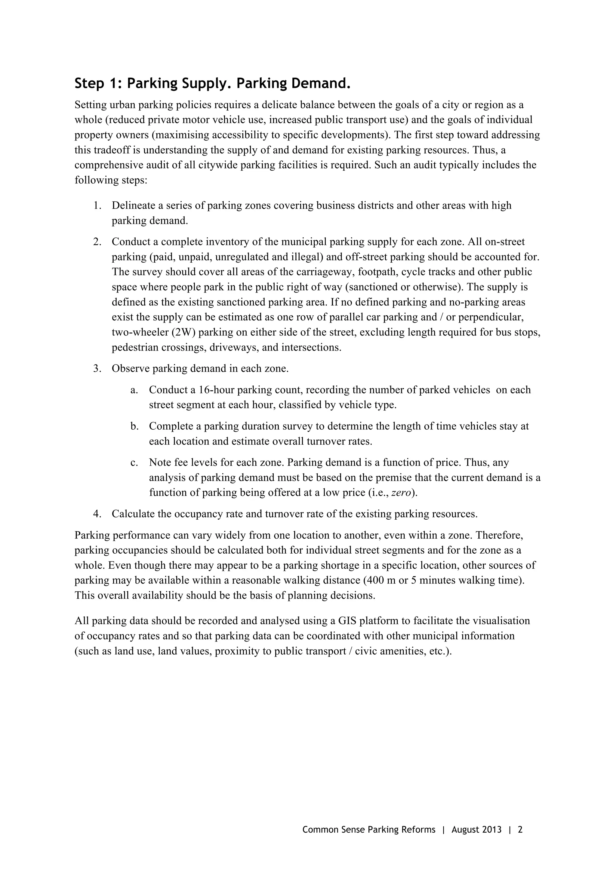 Guidance on parking reform in Indian cities | PDF