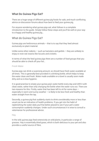 The Guinea Pig Care Guide | PDF