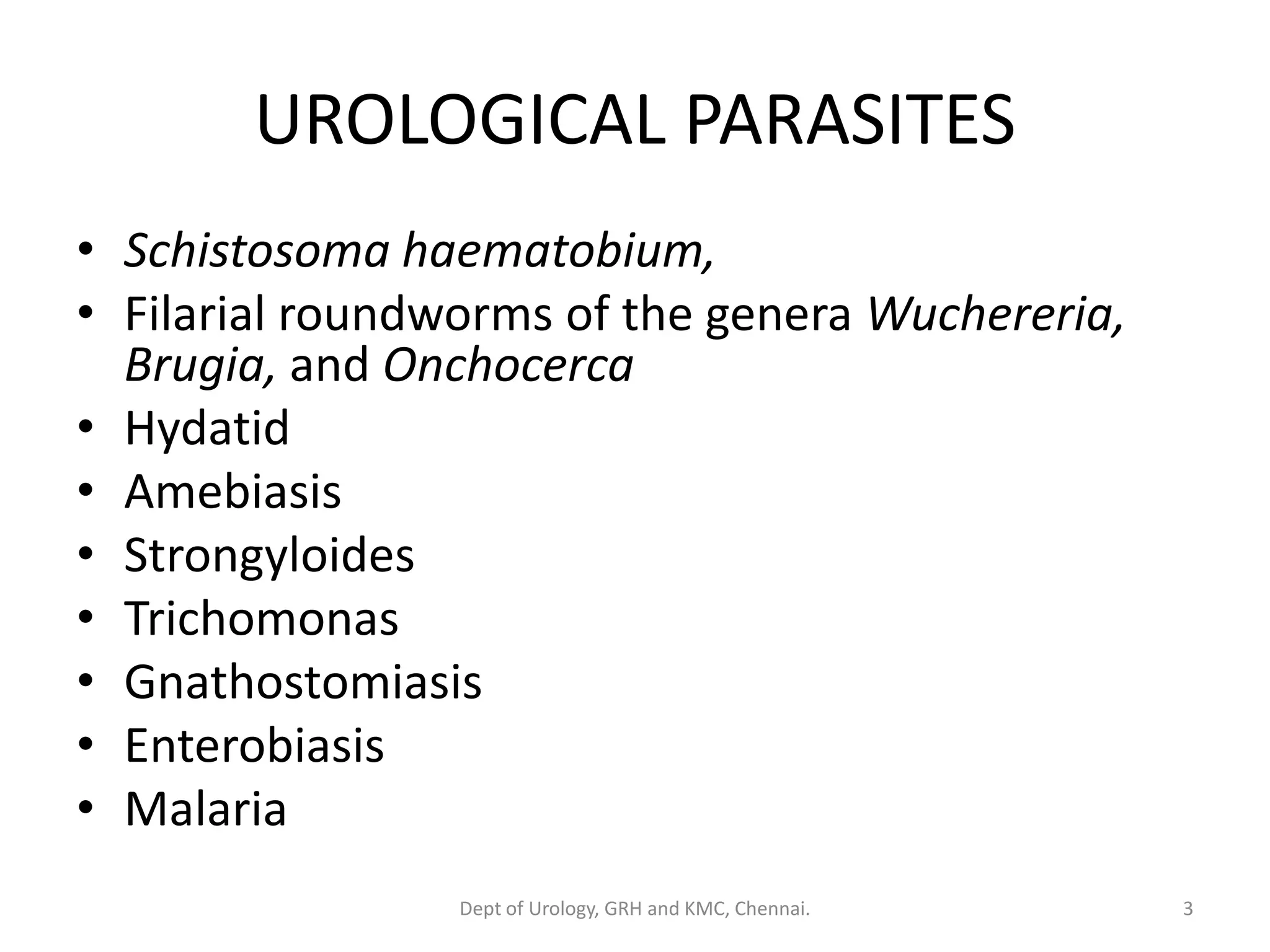 PARASITIC INFECTIONS IN UROLOGYS | PDF