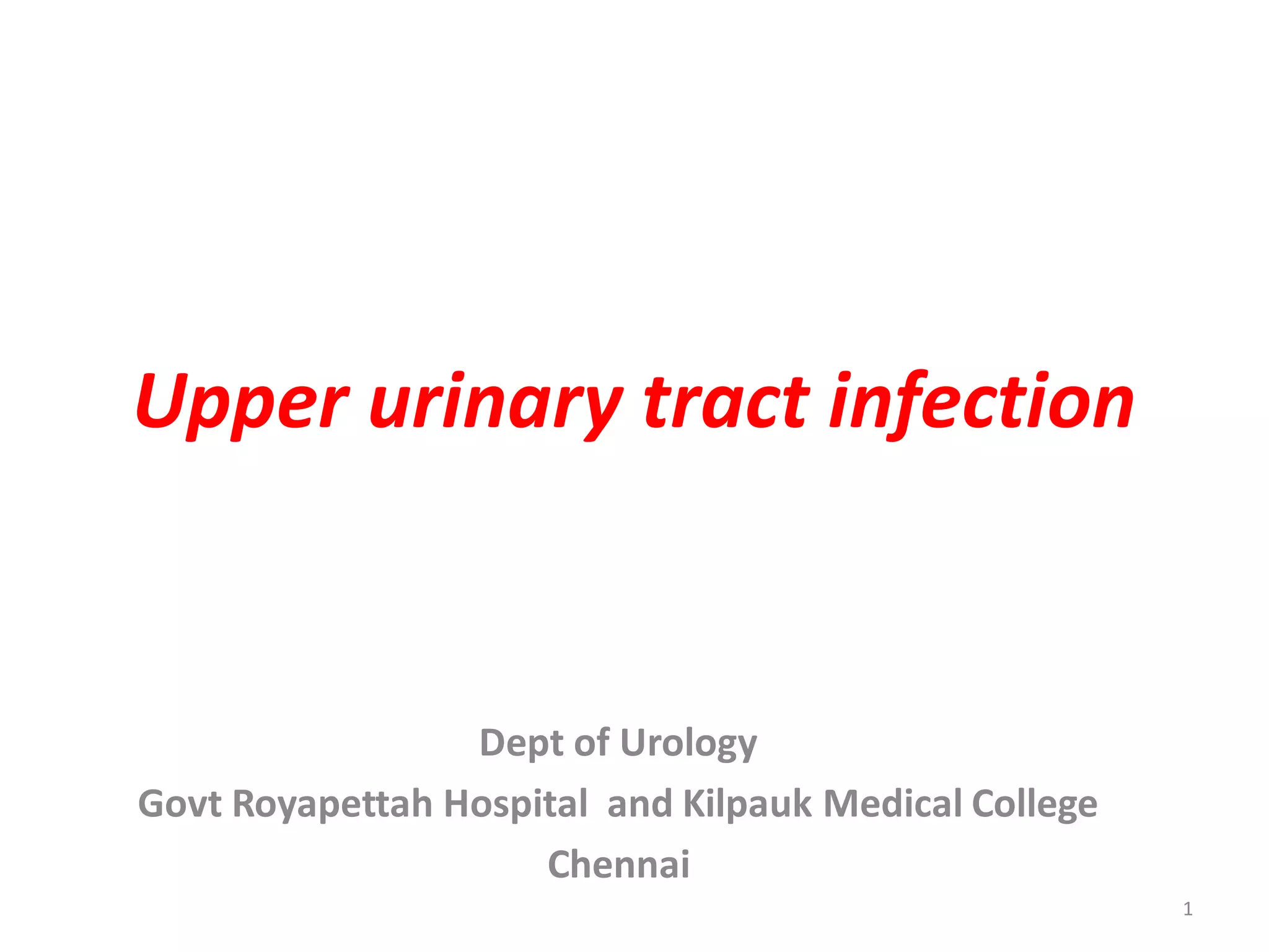 UPPER URINARY TRACT INFECTION | PDF